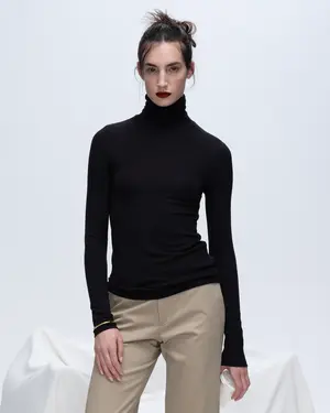 ATM Anthony Thomas Melillo Modal Ribbed Turtleneck T-shirt