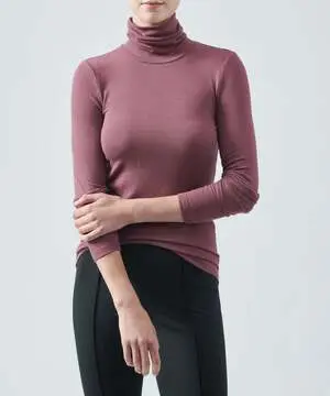 ATM Anthony Thomas Melillo ATM Anthony Thomas Melillo Modal Rib Turtleneck T-Shirt Cordovan