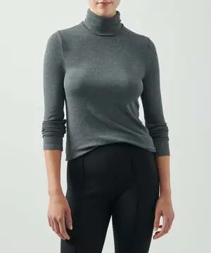 ATM Anthony Thomas Melillo ATM Anthony Thomas Melillo Modal Rib Turtleneck T-Shirt Heather Charcoal