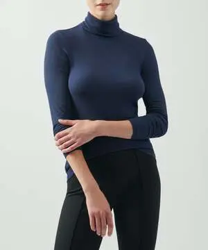 ATM Anthony Thomas Melillo ATM Anthony Thomas Melillo Modal Rib Turtleneck T-Shirt Midnight