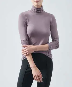 ATM Anthony Thomas Melillo ATM Anthony Thomas Melillo Modal Rib Turtleneck T-Shirt Prune