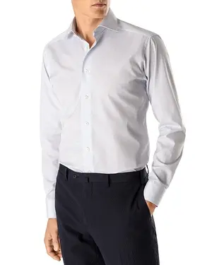 Eton Micro Print Contemporary Fit Dress Shirt - Blue
