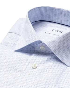 Eton Micro Print Contemporary Fit Dress Shirt - Blue