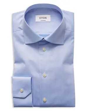 Eton Contemporary Fit Signature Twill Dress Shirt - Blue