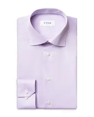 Eton Contemporary Fit Signature Twill Dress Shirt Purple