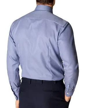 Eton Slim Fit Houndstooth Dress Shirt - Blue