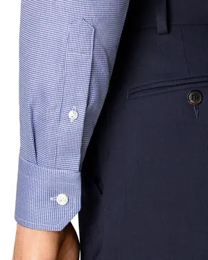 Eton Slim Fit Houndstooth Dress Shirt - Blue
