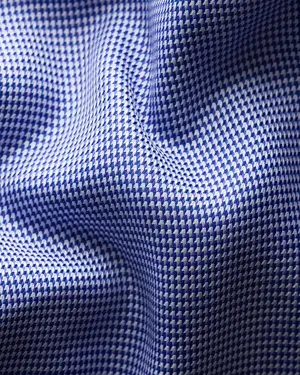 Eton Slim Fit Houndstooth Dress Shirt - Blue