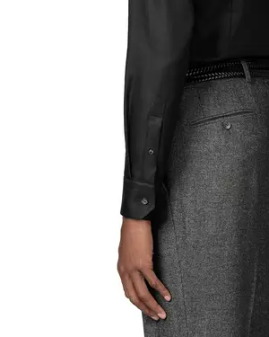 Eton Contemporary Fit Diagonal Weave Shirt - Black