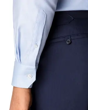 Eton Contemporary Fit Diagonal Weave Shirt - Blue