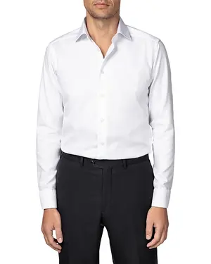 Eton Contemporary Fit Diagonal Weave Shirt - White