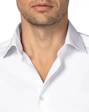 Eton Contemporary Fit Diagonal Weave Shirt - White
