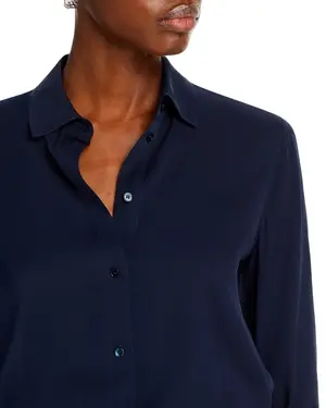 Vince Slim Fitted Blouse - Coastal Blue