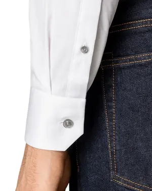 Eton Contemporary Fit Twill Dress Shirt - White