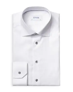 Eton Contemporary Fit Twill Dress Shirt - White