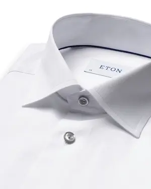 Eton Contemporary Fit Twill Dress Shirt - White