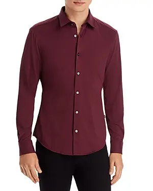 BOSS Robbie Regular Fit Shirt Dark Red