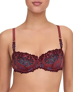 Chantelle Champs-elysees Lace Unlined Demi Bra - Mahogany Multi