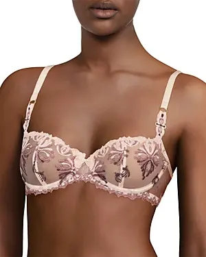 Chantelle Champs-Elysees Lace Unlined Demi Bra Rose Plum
