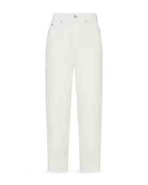 Whistles Organic High-waist Barrel Leg Jeans - White