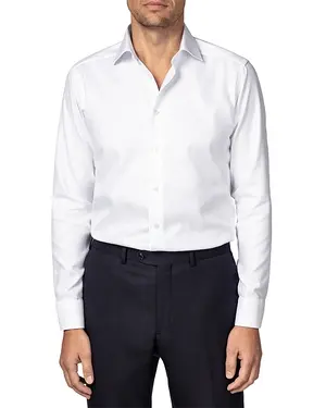 Eton Slim Fit Diagonal Weave Shirt - White