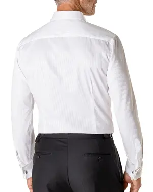 Eton Contemporary Fit Tonal Striped Dress Shirt - White