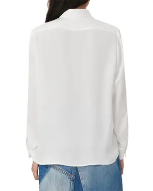 Maje Cecily Silk Shirt - White