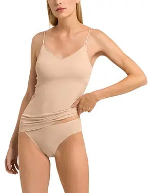 Hanro Cotton Seamless High-cut Full Briefs - Beige