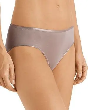 Hanro Cotton Seamless High-cut Full Briefs Cobblestone