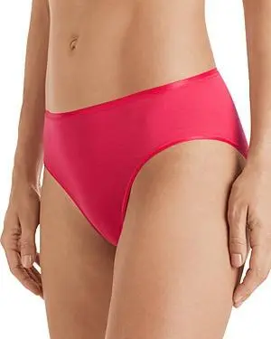 Hanro Cotton Seamless High-cut Full Briefs Geranium