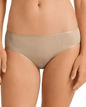 Hanro Cotton Seamless High-cut Full Briefs Iced Cappuccino