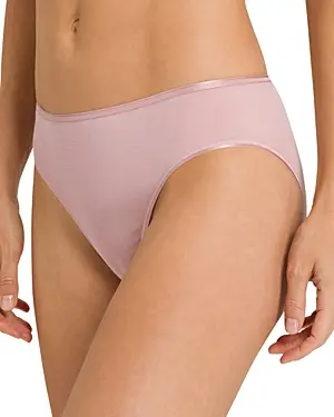 Hanro Cotton Seamless High-cut Full Briefs Pale Pink