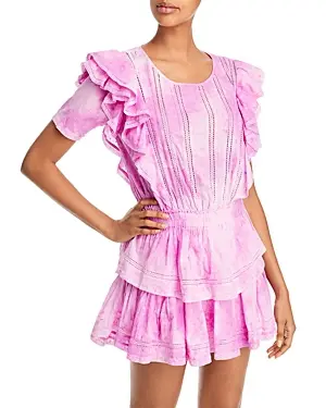 LoveShackFancy Natasha Eyelet Mini Dress