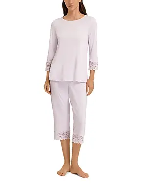 Hanro HANRO Moments Cropped Pajama Set Lupine Love