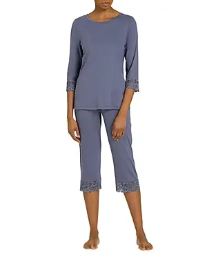 Hanro HANRO Moments Cropped Pajama Set Pigeon