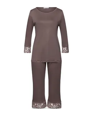 Hanro HANRO Moments Cropped Pajama Set Stonewash