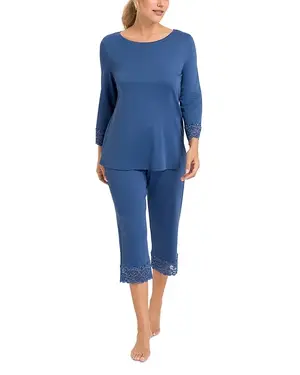 Hanro HANRO Moments Cropped Pajama Set True Navy