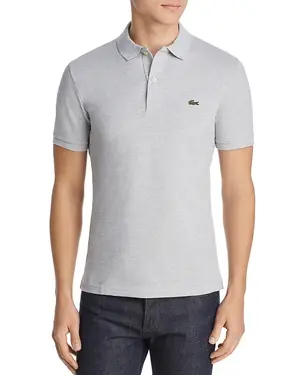 Lacoste Classic Cotton Pique Fashion Polo Shirt Silver