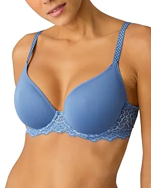 Simone Perele Caresse 3d Plunge Lace Underwire Bra Dusk