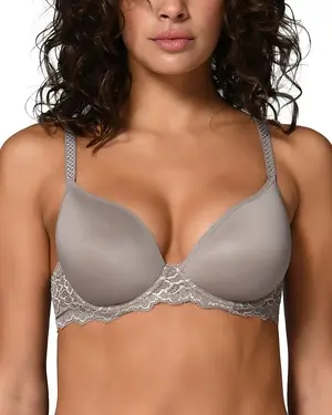 Simone Perele Caresse 3d Plunge Lace Underwire Bra Grege