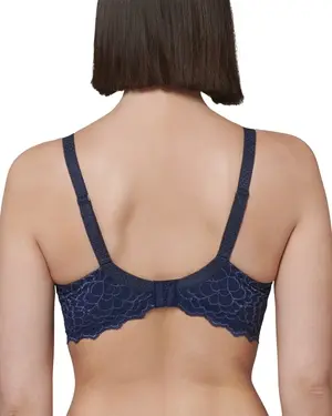 Simone Perele Caresse 3d Plunge Lace Underwire Bra - Ink Blue
