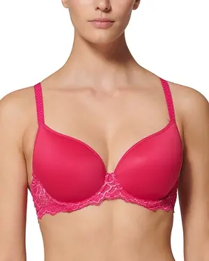 Simone Perele Caresse 3d Plunge Lace Underwire Bra Teaberry