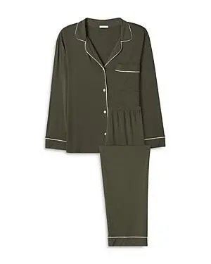 Eberjey Gisele Tencel Modal Long Pj Set Avocado/arose