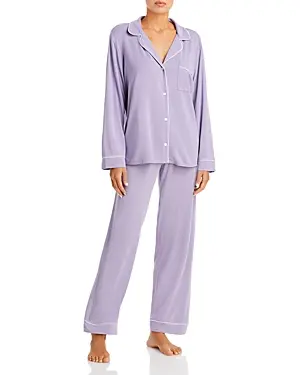 Eberjey Gisele Tencel Modal Long Pj Set Delphinium/ivory