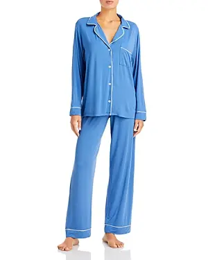 Eberjey Gisele Tencel Modal Long Pj Set Denim/ivory