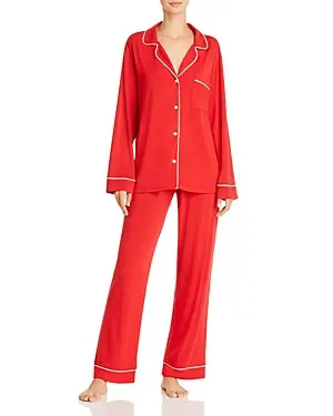 Eberjey Gisele Tencel Modal Long Pj Set Htred/ivry