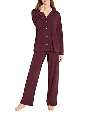 Eberjey Gisele Tencel Modal Long Pj Set Mulberry / Navy