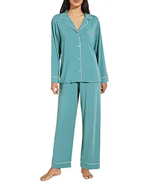 Eberjey Gisele Tencel Modal Long Pj Set Ocean Bay/ivory