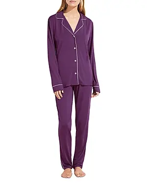 Eberjey Gisele Tencel Modal Long Pj Set Plum/ivory