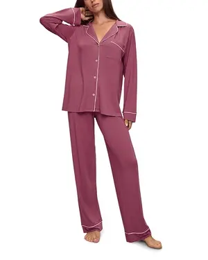 Eberjey Gisele Tencel Modal Long Pj Set Raspberry/ivory
